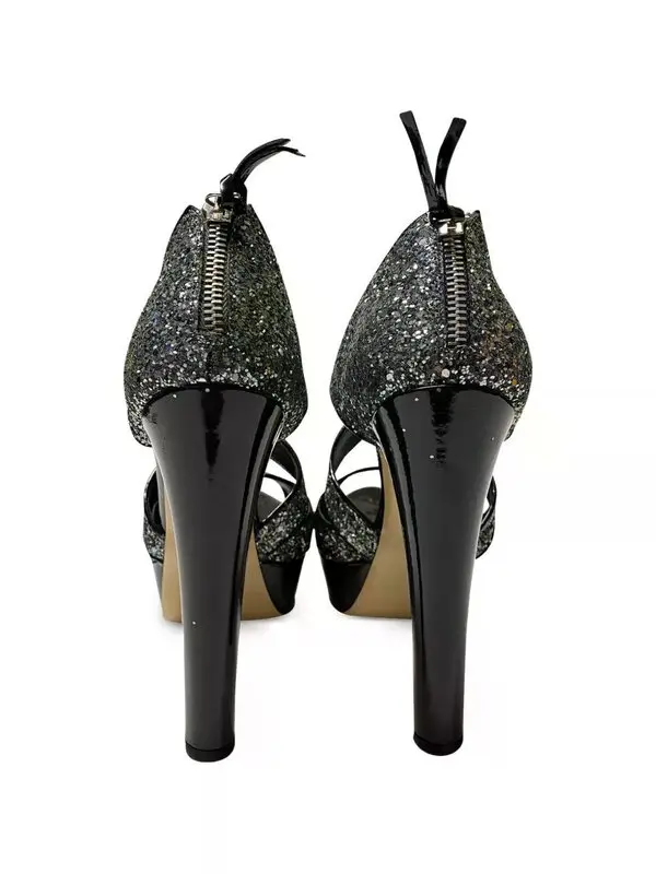 Miu Miu Glitter Platform Stiletto Sandals