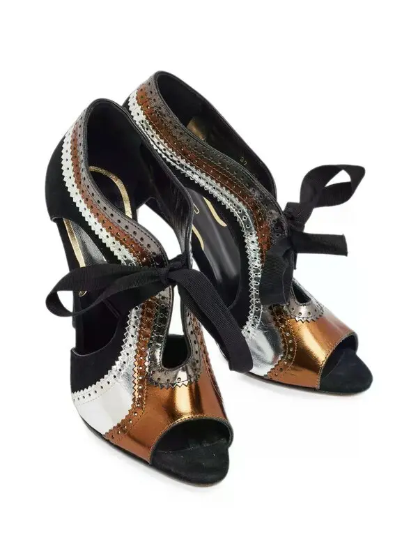Etro Brogue Ribbon-tie Pumps