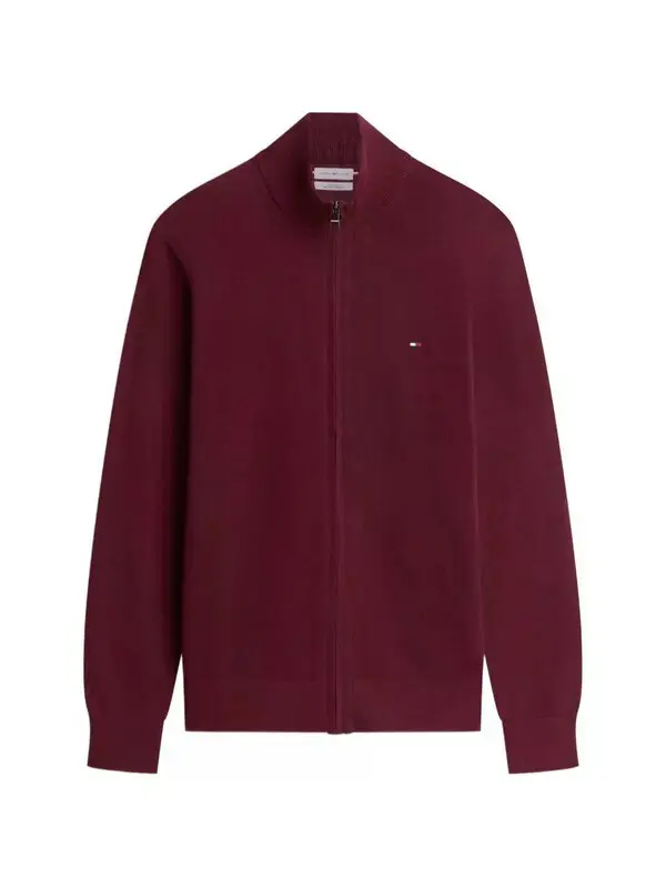 Tommy Hilfiger Embroidered Zip-up Cardigan - Red