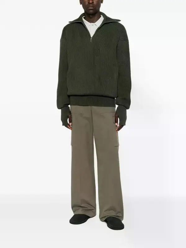 RIER Half-zip Ribbed-knit Sweater