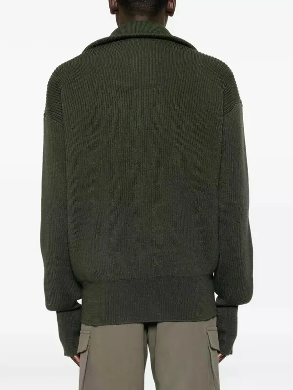 RIER Half-zip Ribbed-knit Sweater