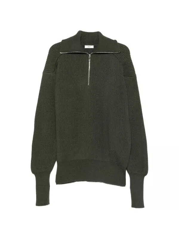 RIER Half-zip Ribbed-knit Sweater