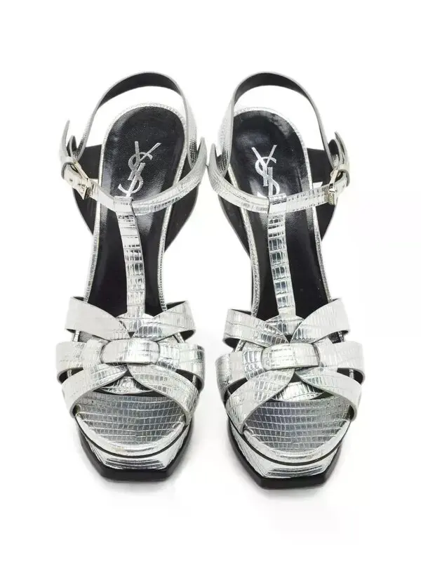 Saint Laurent Tribute Lizard-embossed Sandals