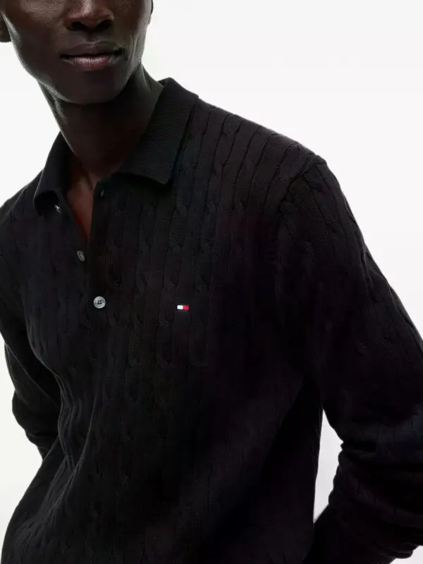 Tommy Hilfiger Cable-knit Polo Sweater