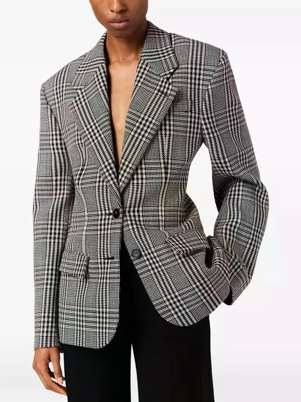 Stella McCartney Prince Of Wales Check Wool Blazer