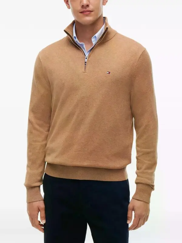 Tommy Hilfiger Quarter-zip Logo-embroidered Sweater