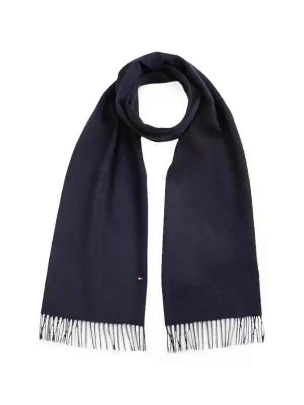 Tommy Hilfiger Fringed Logo-plaque Scarf