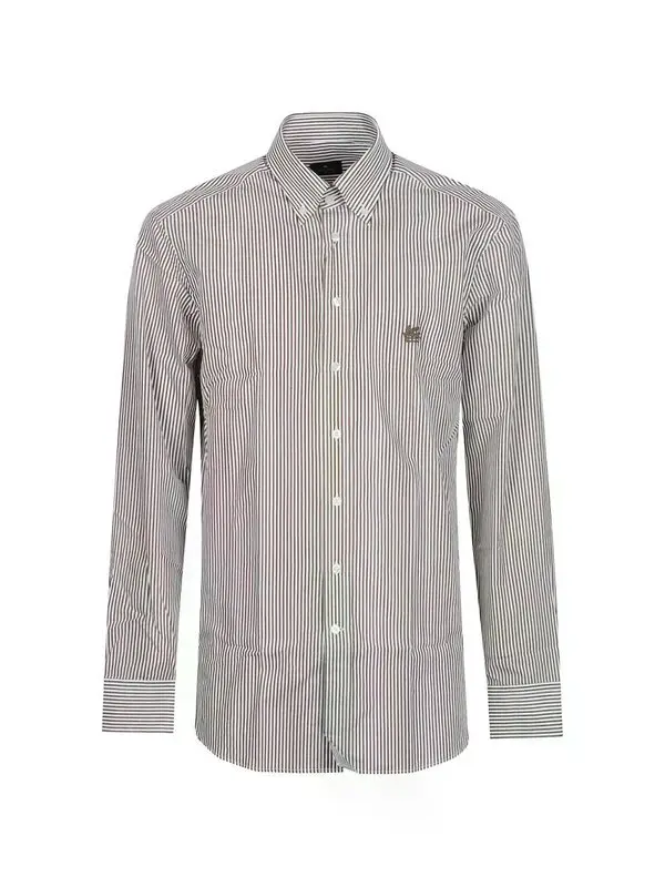Etro Striped Embroidered-logo Shirt