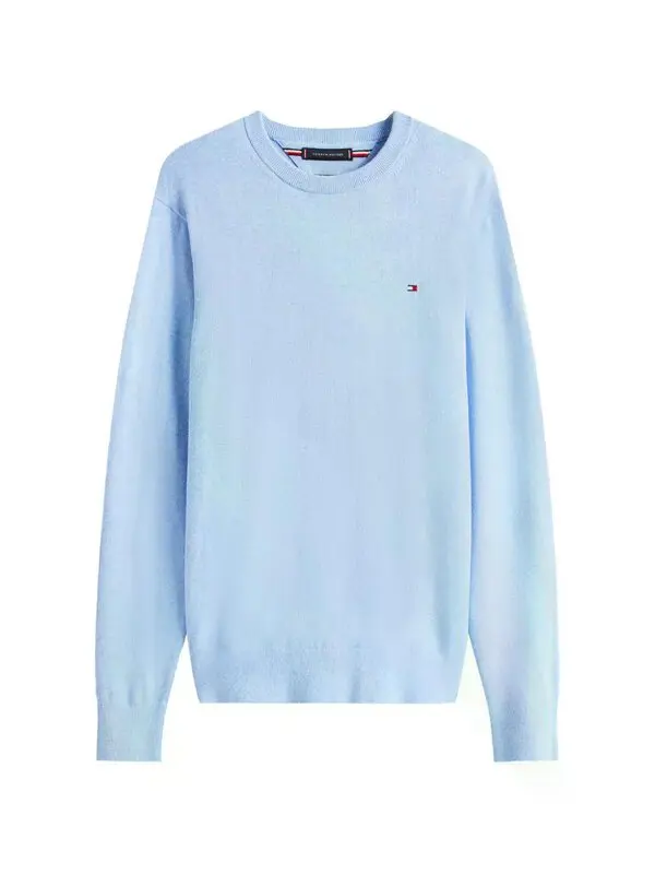 Tommy Hilfiger Logo-embroidered Crew-neck Sweater - Blue