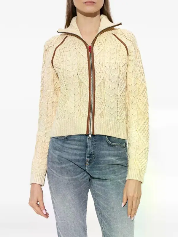 DIESEL® Cable-knit Cardigan With Contrast Bands