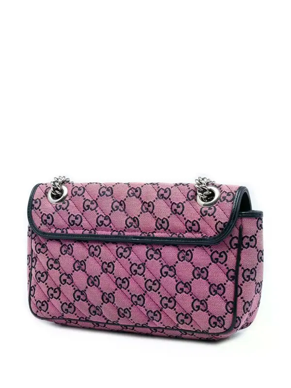 Gucci 2016-2026 Medium Gg Marmont Matelasse Diagonal Gg Canvas Shoulder Bag