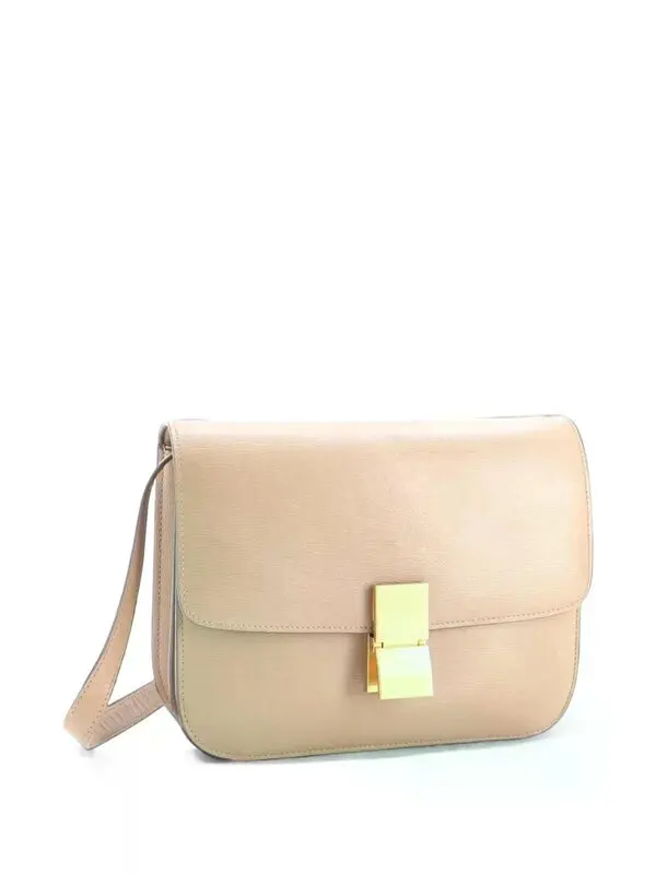 Celine Classic Box Bag Grainy Leather Medium Crossbody Bag - Brown