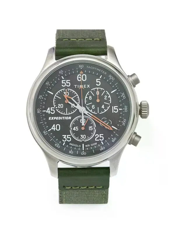 TIMEX Expedition Chronograph Watch With Stainless Steel Case And Fabric Strap - Black