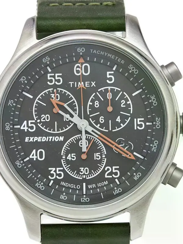 Timex® Expedition Chronograph Watch With Stainless Steel Case And Fabric Strap - Black