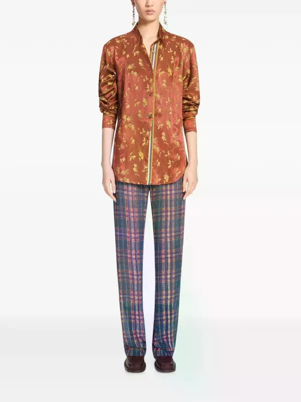 Dries Van Noten Floral Double-dye Jacquard Shirt