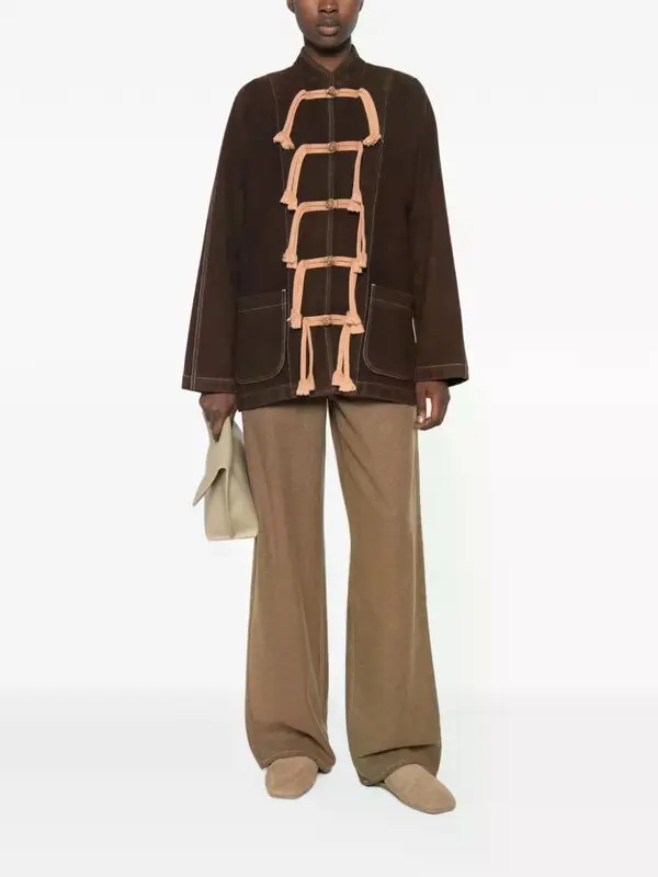 UMA WANG Rope-trim Contrast-stitched Coat