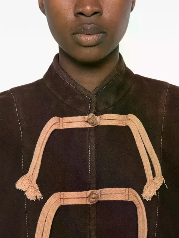 UMA WANG Rope-trim Contrast-stitched Coat