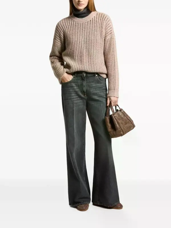 Peserico Sequin-embellished Open-knit Sweater