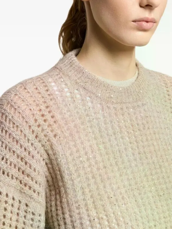 Peserico Sequin-embellished Open-knit Sweater
