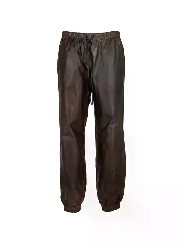 GIORGIO BRATO Drawstring Leather Trousers