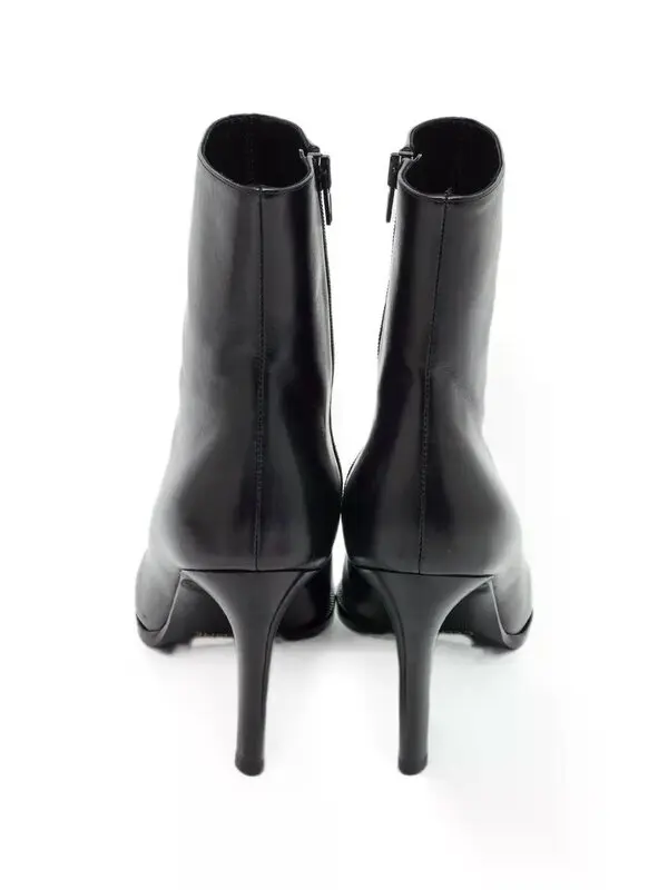 Celine Pointed-toe Stiletto Ankle Boots With Metal Cap Toe