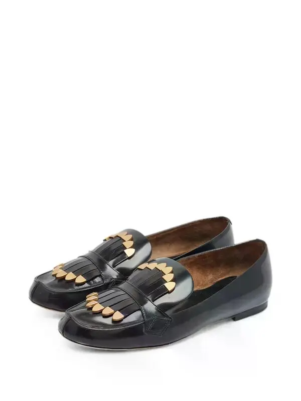 Chloé Leather Fringe Detail Loafers