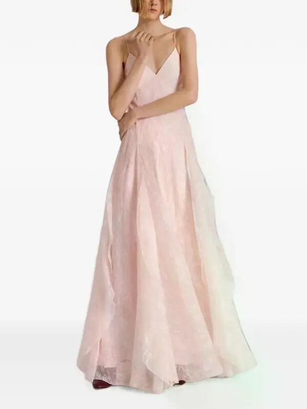 Alberta Ferretti Floral-lace Maxi Dress