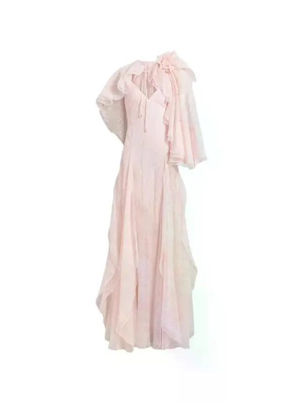 Alberta Ferretti Floral-lace Maxi Dress