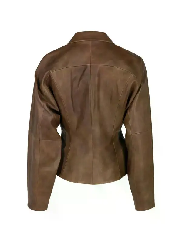 THE SEI Leather Zip-up Jacket