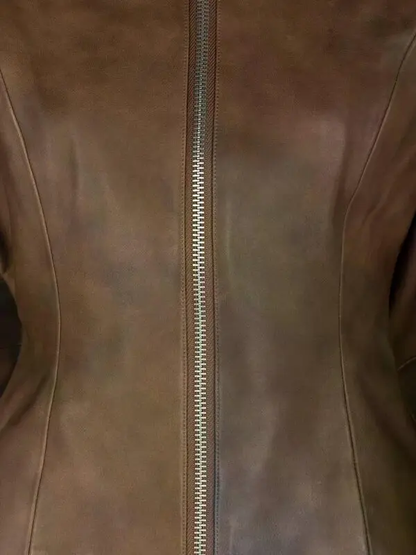 THE SEI Leather Zip-up Jacket