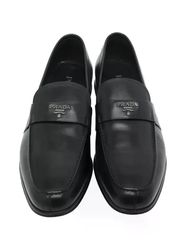 Prada Logo-embellished Leather Loafers