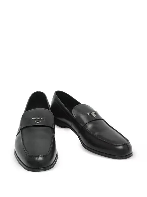 Prada Logo-embellished Leather Loafers