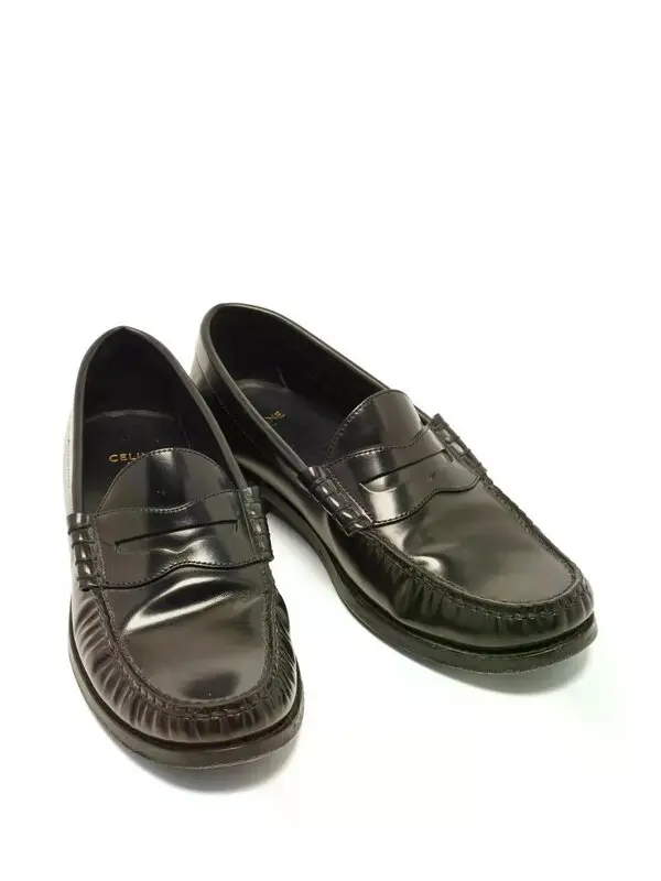 Celine Leather Penny Strap Loafers
