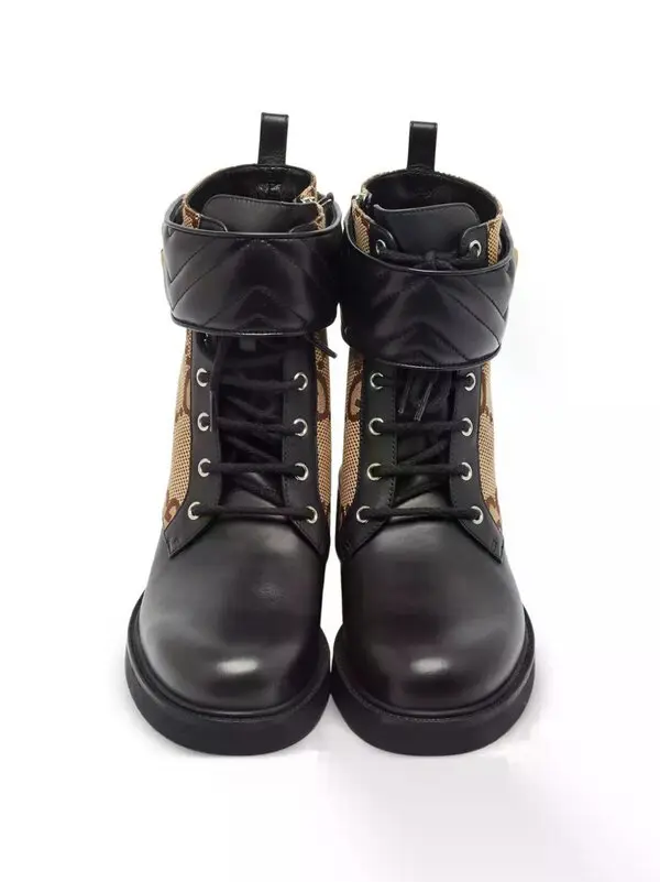 Gucci Matelassé Gg Combat Boots