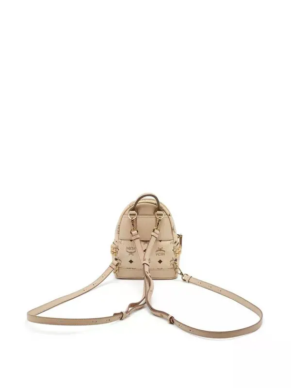 Mcm Mini Stark Visetos Backpack With Gold-tone Studs