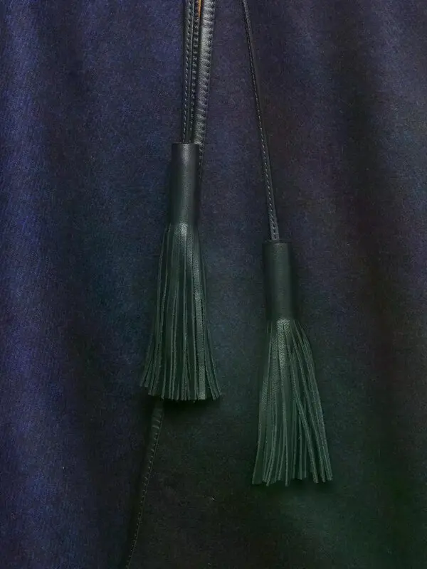Hermès Wool Poncho With Tassel Trim And V-neck