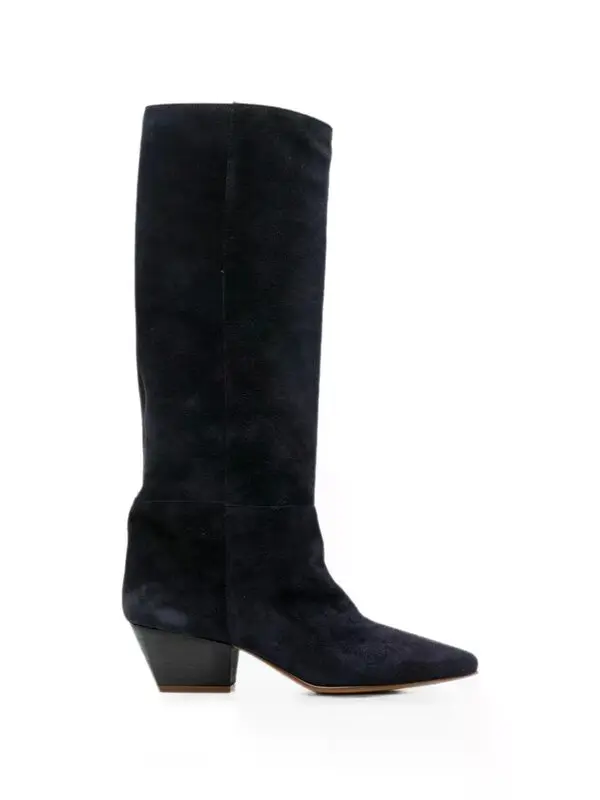 FORTE_FORTE Pointed-toe Suede Knee-high Boots - Blue