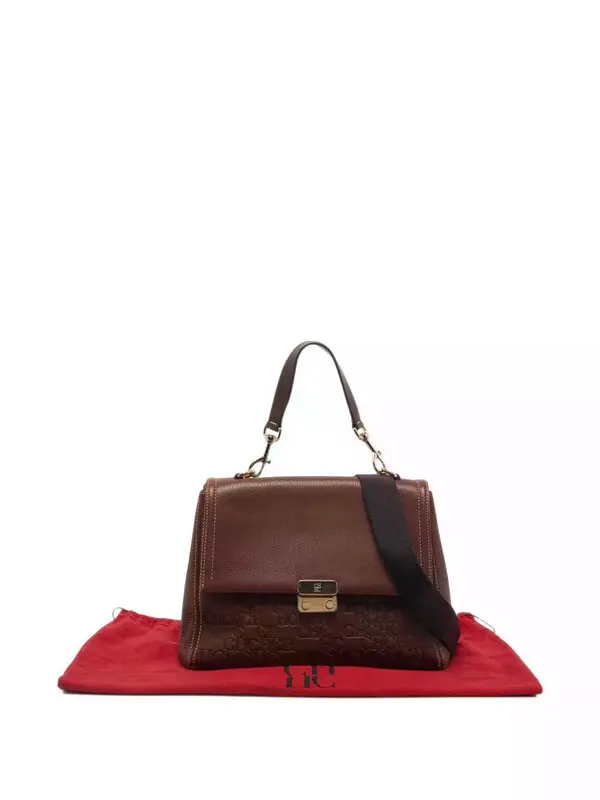 Carolina Herrera Baret Monogram-embossed Tote Bag