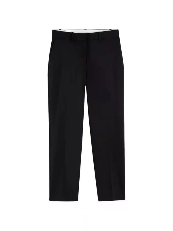Tommy Hilfiger Logo-plaque Pressed-crease Trousers - Black