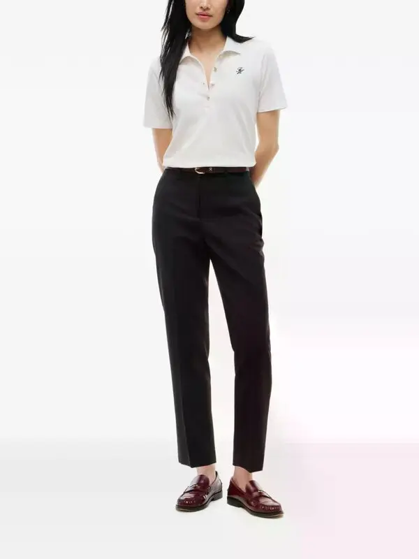 Tommy Hilfiger Logo-plaque Pressed-crease Trousers