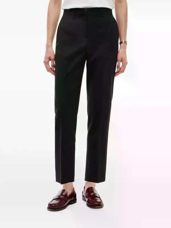 Tommy Hilfiger Logo-plaque Pressed-crease Trousers