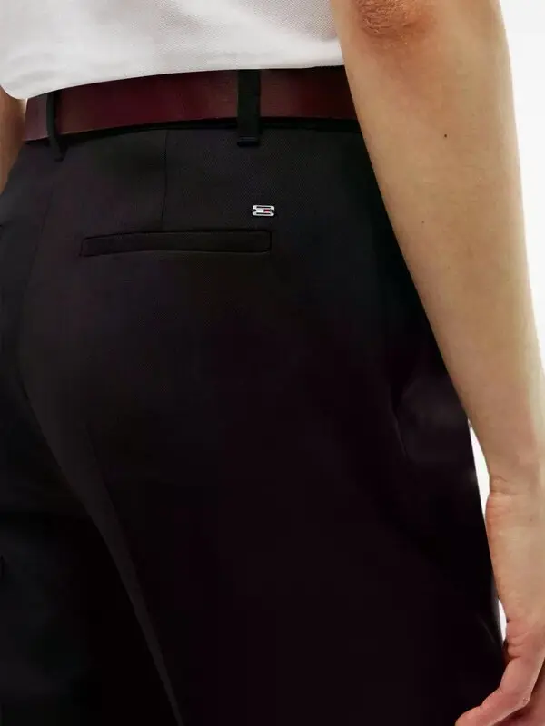 Tommy Hilfiger Logo-plaque Pressed-crease Trousers
