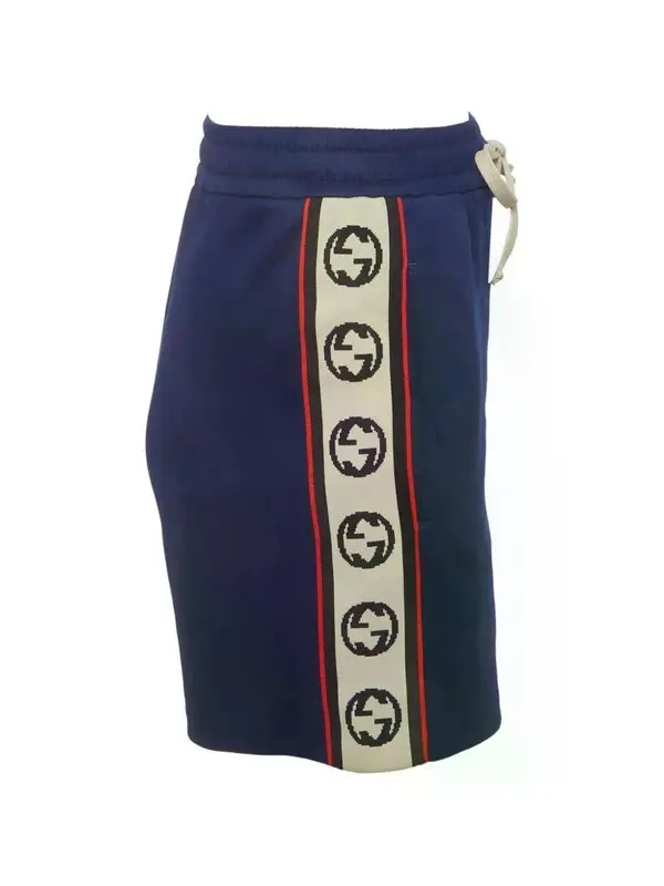 Gucci Logo Stripe Jersey Shorts - Blue
