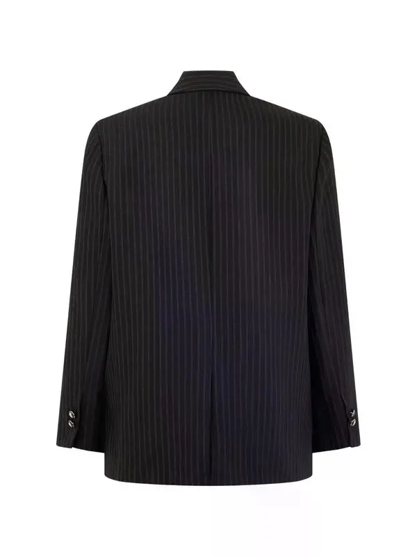 Elisabetta Franchi Stripe-pattern Notched-lapels Blazer - Black