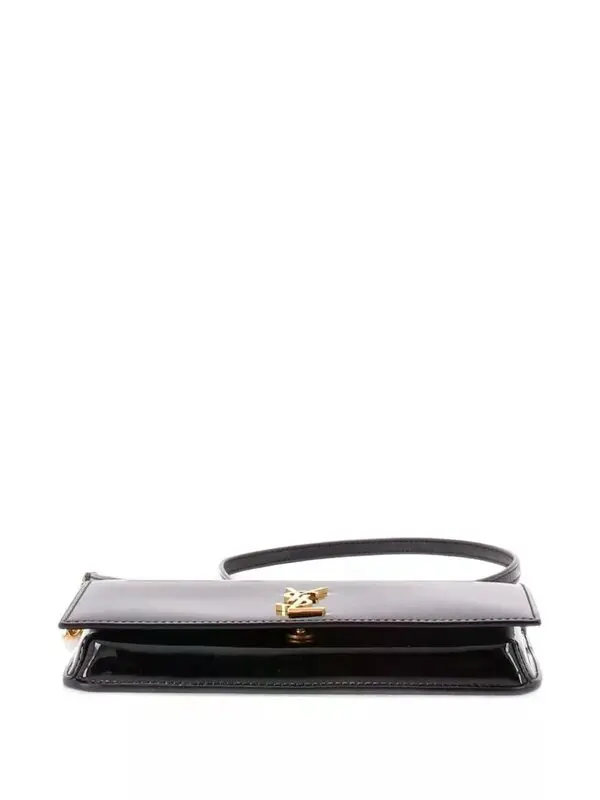 Saint Laurent Classic Monogram Phone Holder Shoulder Bag Patent Crossbody Bag - Black