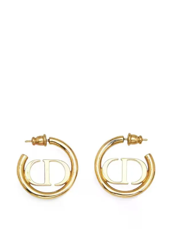 Dior Tone Cd Hoop Earrings - Gold