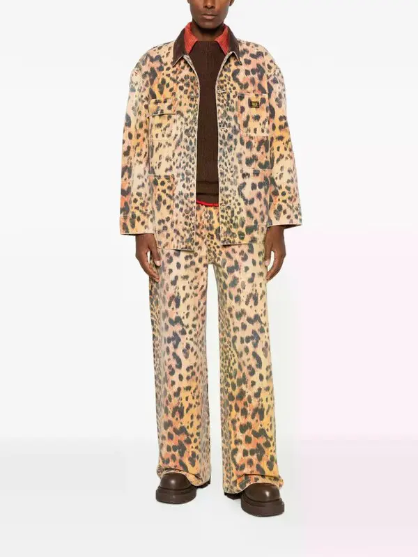 R13 Leopard-print Corduroy-collar Jacket
