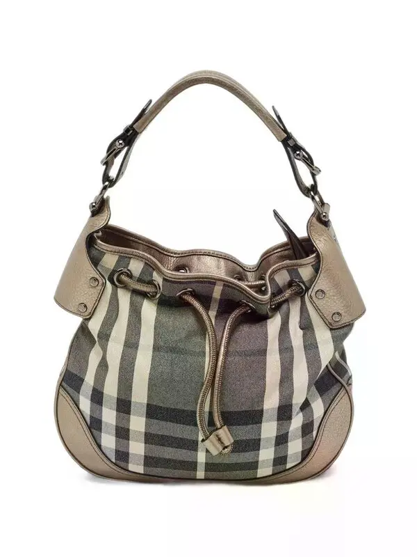 Burberry Check-print Drawstring Shoulder Bag