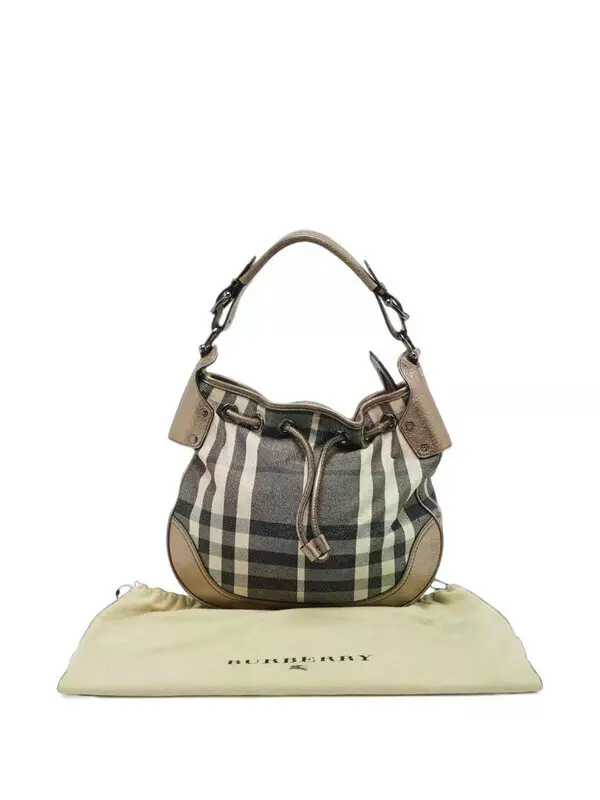 Burberry Check-print Drawstring Shoulder Bag