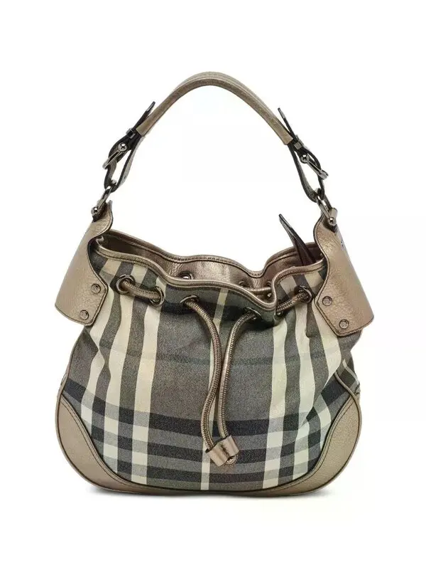 Burberry Check-print Drawstring Shoulder Bag - Neutrals